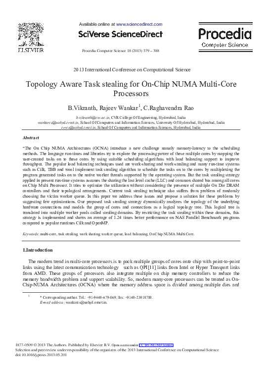 (PDF) Topology Aware Task Stealing for On-chip NUMA Multi-core Processors