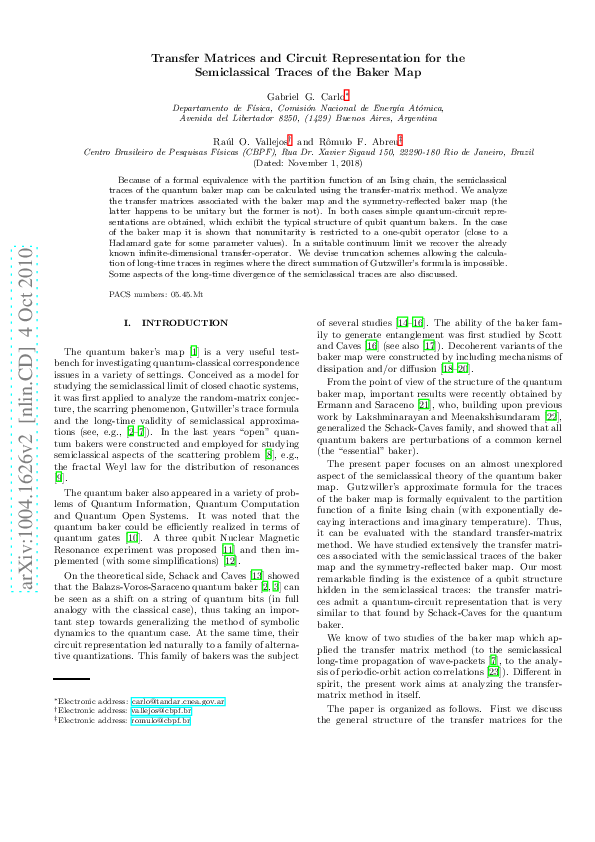 (PDF) Transfer matrices and circuit representation for the ...