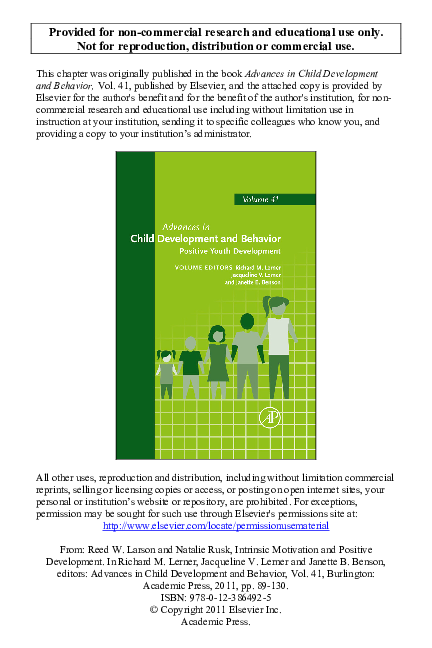 (PDF) Intrinsic Motivation and Positive Development