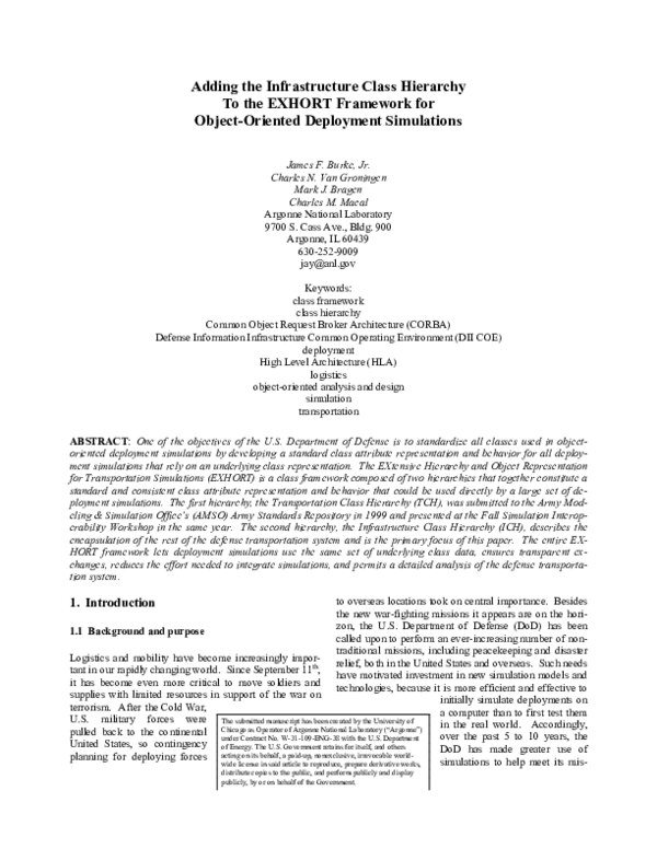 (PDF) Adding the infrastructure class hierarchy to the EXHORT framework for object-oriented ...