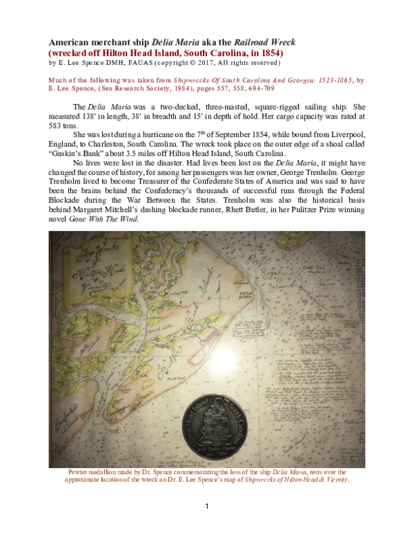 (PDF) American merchant ship Delia Maria aka the Railroad Wreck ...