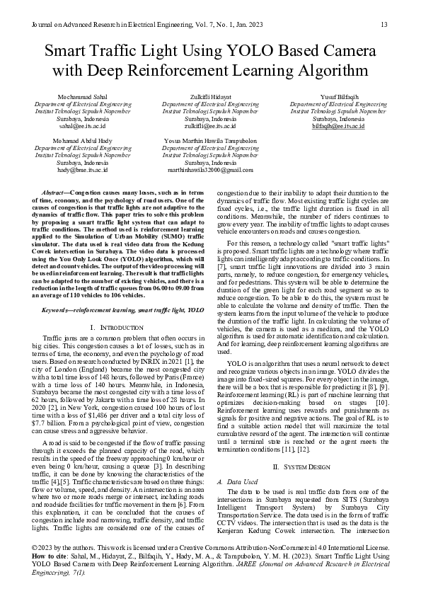 (PDF) Smart Traffic Light Using YOLO Based Camera with Deep ...