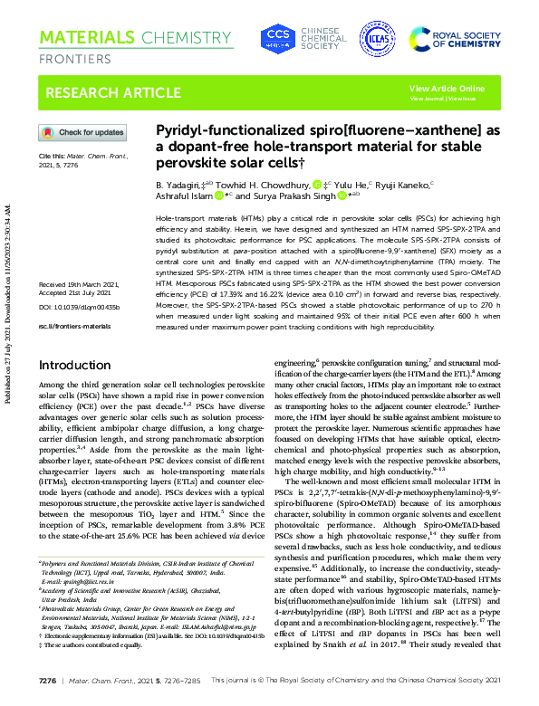 (PDF) Pyridyl-functionalized spiro[fluorene–xanthene] as a dopant-free ...