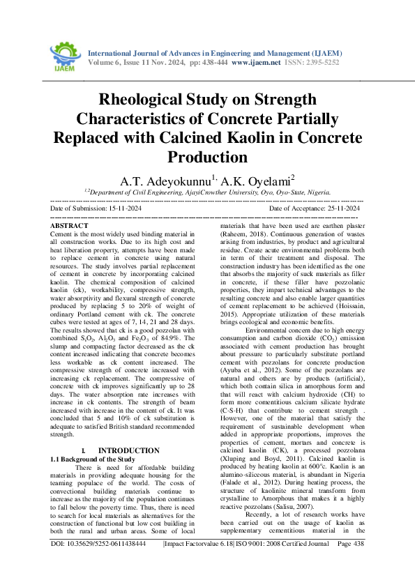 (PDF) Rheological Study on Strength Characteristics of Concrete ...