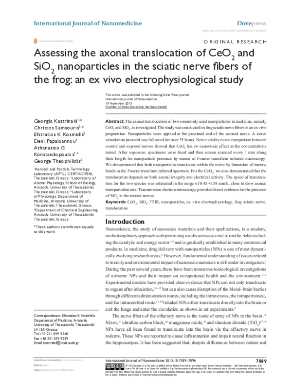 (PDF) Assessing the axonal translocation of CeO2 and SiO2 nanoparticles ...