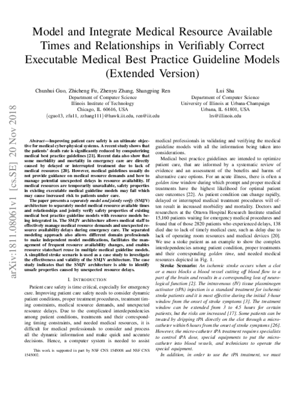 (PDF) Model and Integrate Medical Resource Available Times and ...