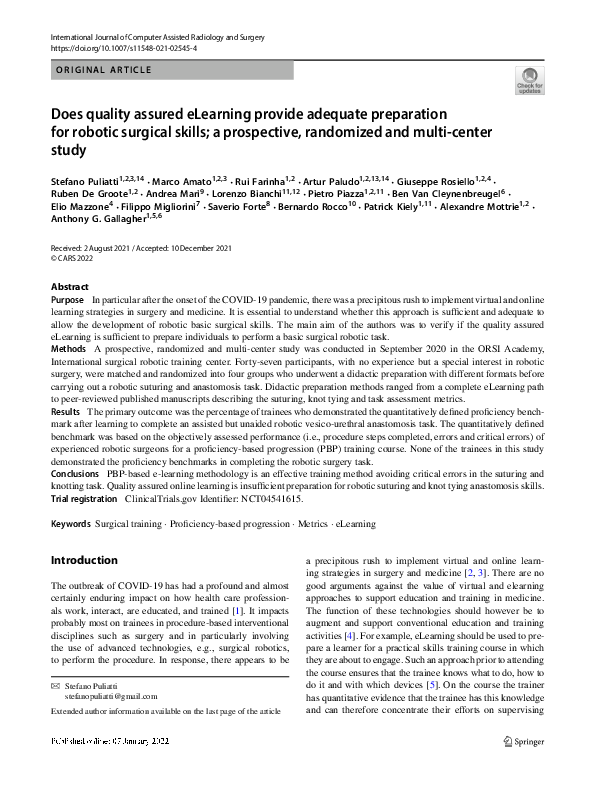 (PDF) Does quality assured eLearning provide adequate preparation for ...