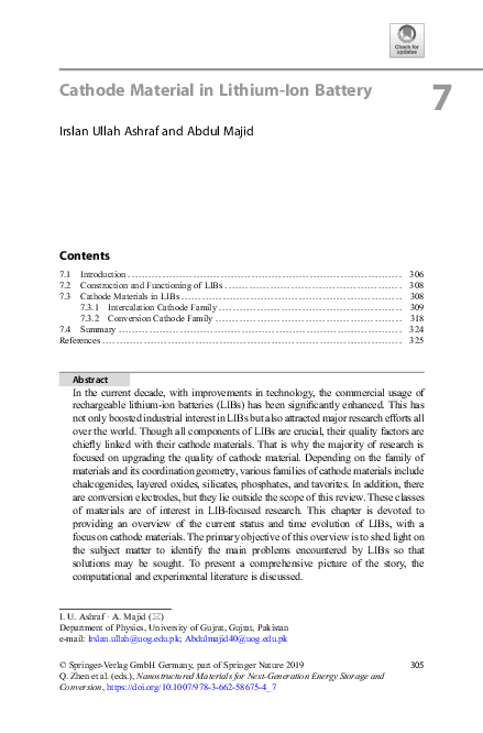 (PDF) Cathode Material in Lithium-Ion Battery