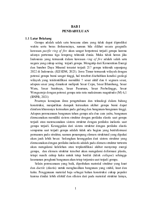 (PDF) BAB I STUDI PERBANDINGAN PERILAKU GEDUNG STRUKTUR BAJA SISTEM ...