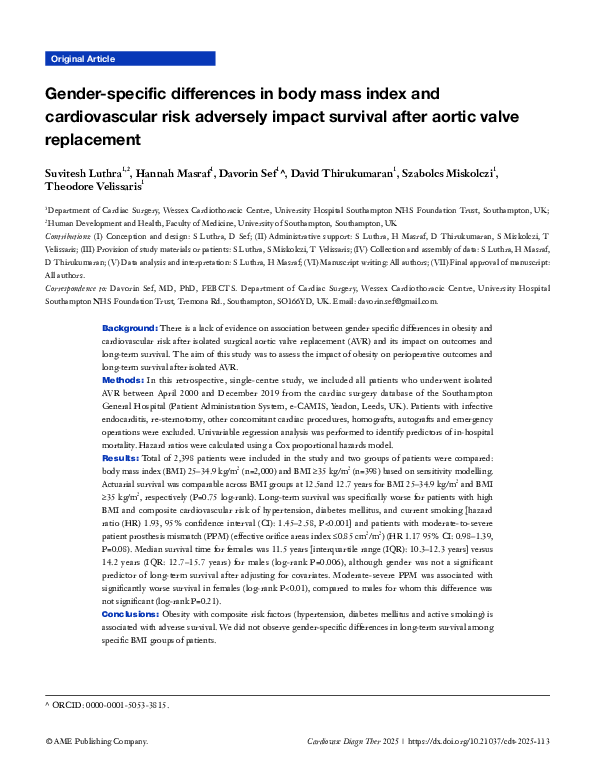 (PDF) Gender-specific differences in body mass index and cardiovascular ...