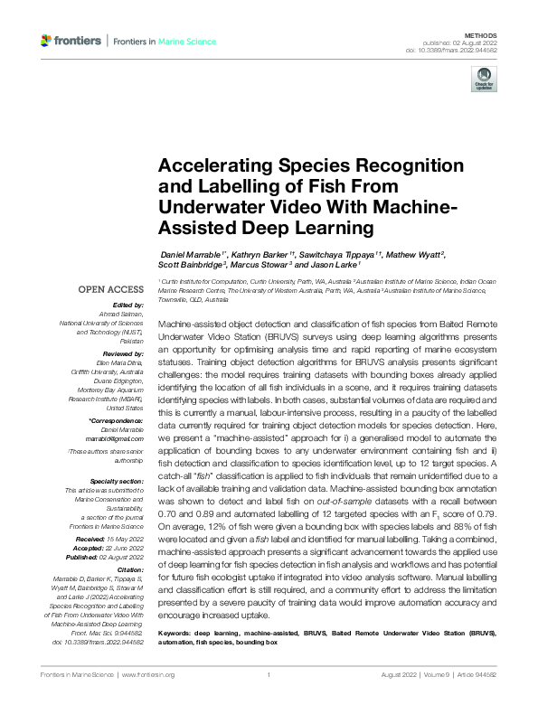 (PDF) Accelerating Species Recognition and Labelling of Fish From ...