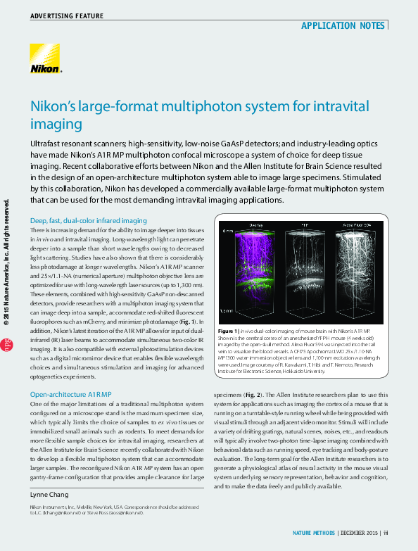(PDF) Nikon's large-format multiphoton system for intravital imaging