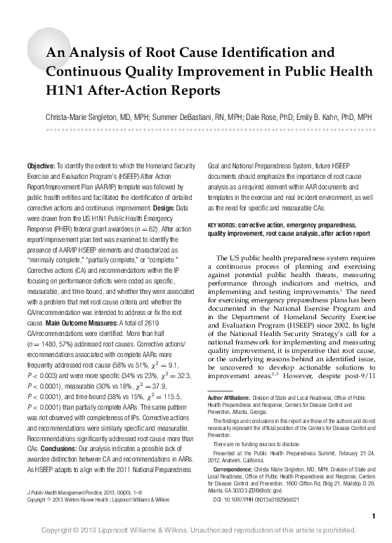 (PDF) An Analysis of Root Cause Identification and Continuous Quality ...