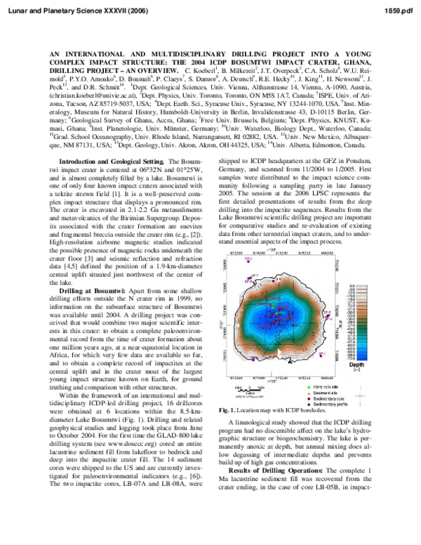 (PDF) An International and Multidisciplinary Drilling Project into a ...