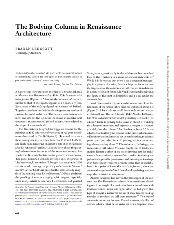 (PDF) The Bodying Column in Renaissance Architecture
