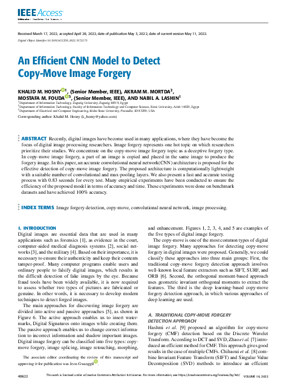 (PDF) An Efficient CNN Model to Detect Copy-Move Image Forgery