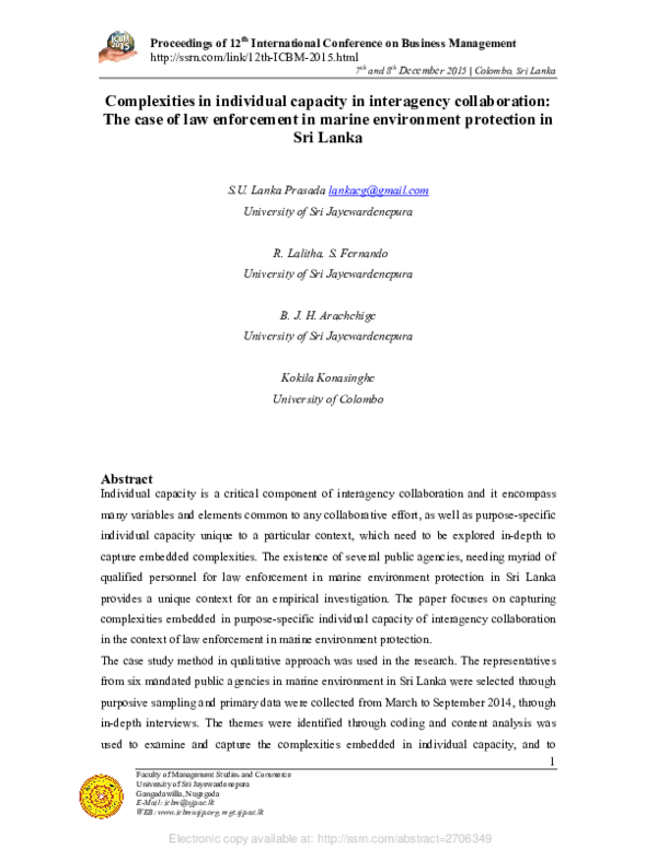 (PDF) Complexities in Individual Capacity in Interagency Collaboration: The Case of Law ...