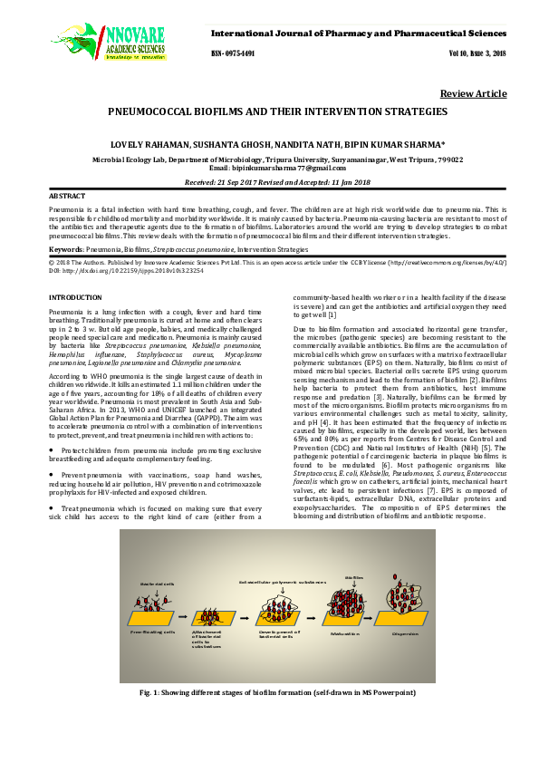 (PDF) Pneumococcal Biofilms and Their Intervention Strategies