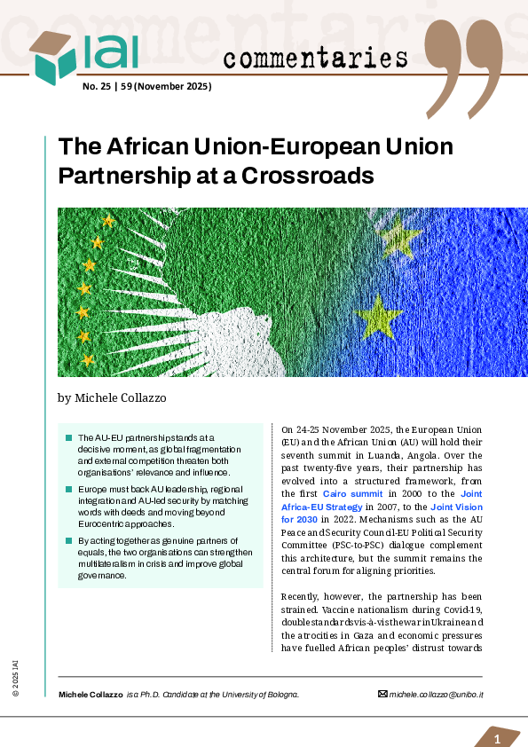 (PDF) The African Union-European Union Partnership at a Crossroads