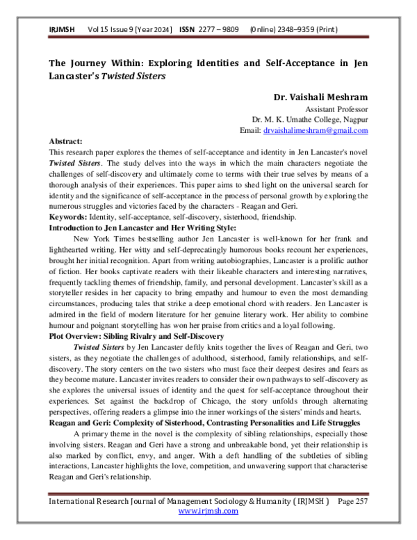 (PDF) The Journey Within: Exploring Identities and Self-Acceptance in ...