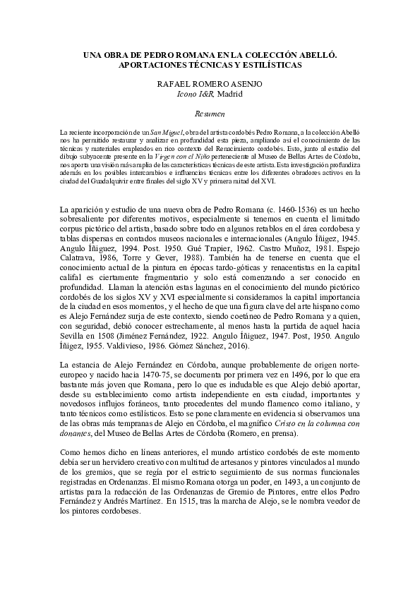 (PDF) UNA OBRA DE PEDRO ROMANA EN LA COLECCIÓN ABELLÓ. APORTACIONES ...