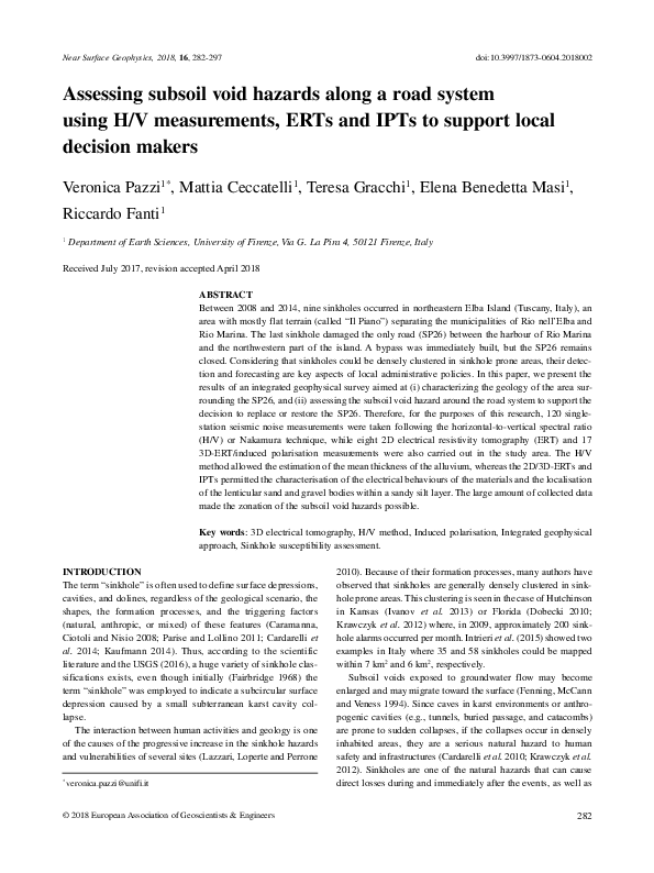 (PDF) Assessing subsoil void hazards along a road system using H/V ...