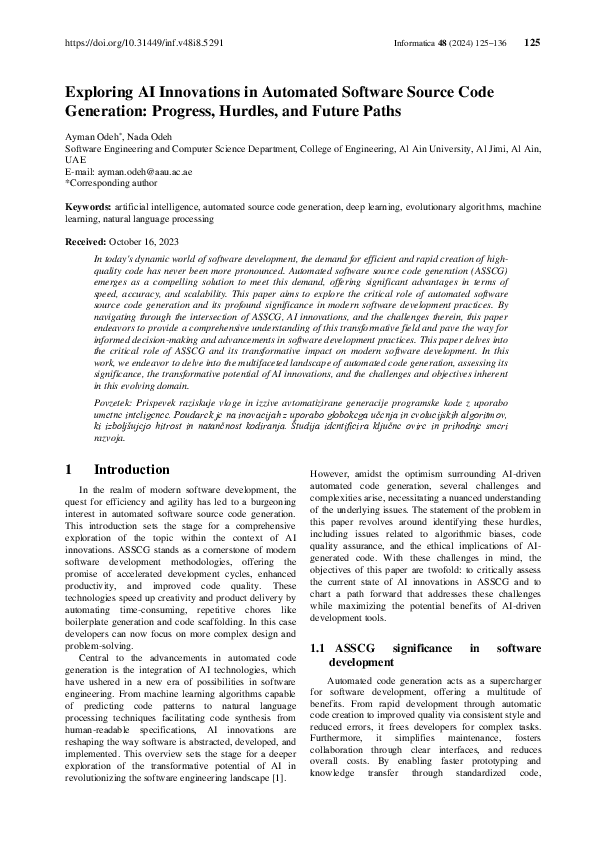 (PDF) Exploring AI Innovations in Automated Software Source Code Generation: Progress, Hurdles ...