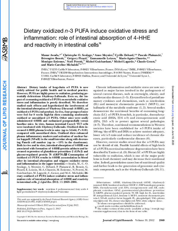 (PDF) Dietary oxidized n-3 PUFA induce oxidative stress and ...