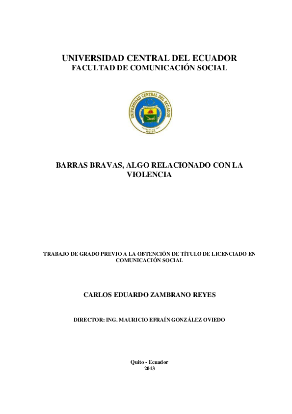 (PDF) Barras bravas, algo relacionado con la violencia