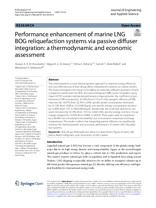 (PDF) Performance enhancement of marine LNG BOG reliquefaction systems ...