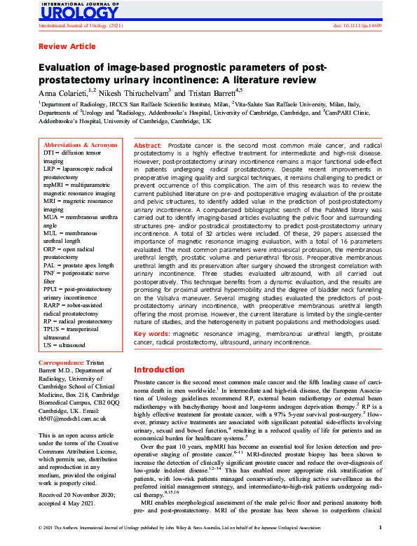 (PDF) Evaluation of image‐based prognostic parameters of post ...