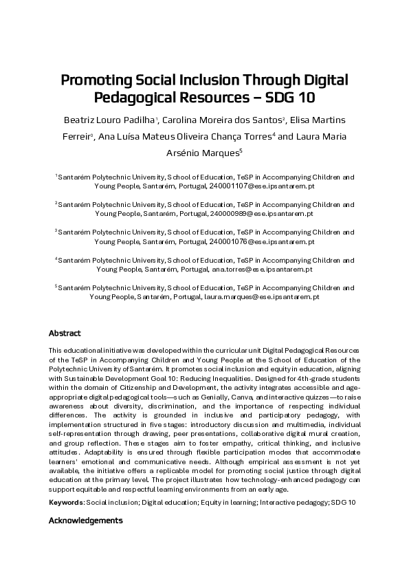 (PDF) Promoting Social Inclusion Through Digital Pedagogical Resources ...