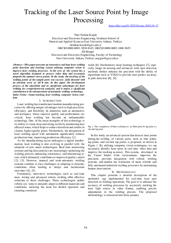 (PDF) Tracking of the Laser Source Point by Image Processing