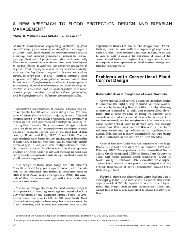 (PDF) A New Approach to Flood Protection Design and Riparian Management