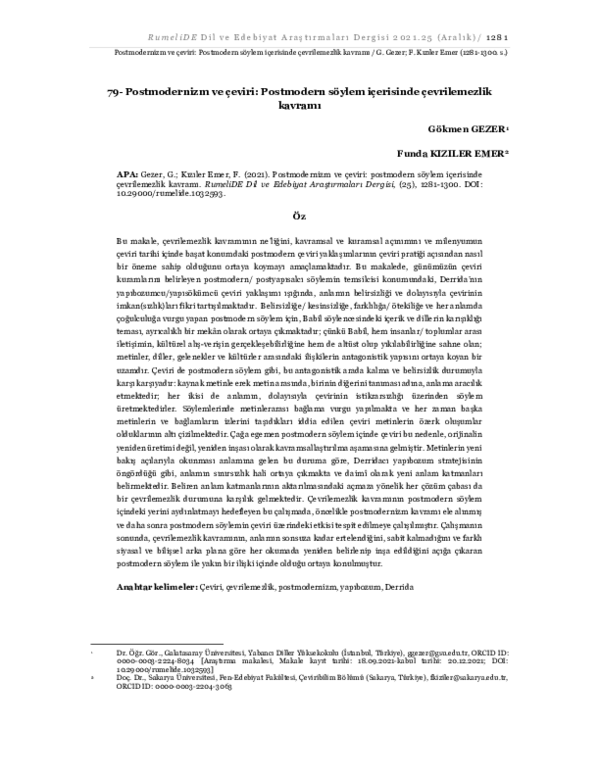 (PDF) Postmodernism and translation: The concept of untranslatability ...