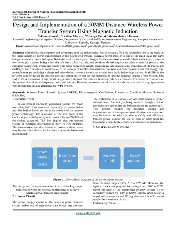(PDF) Design and Implementation of a 50MM Distance Wireless Power ...