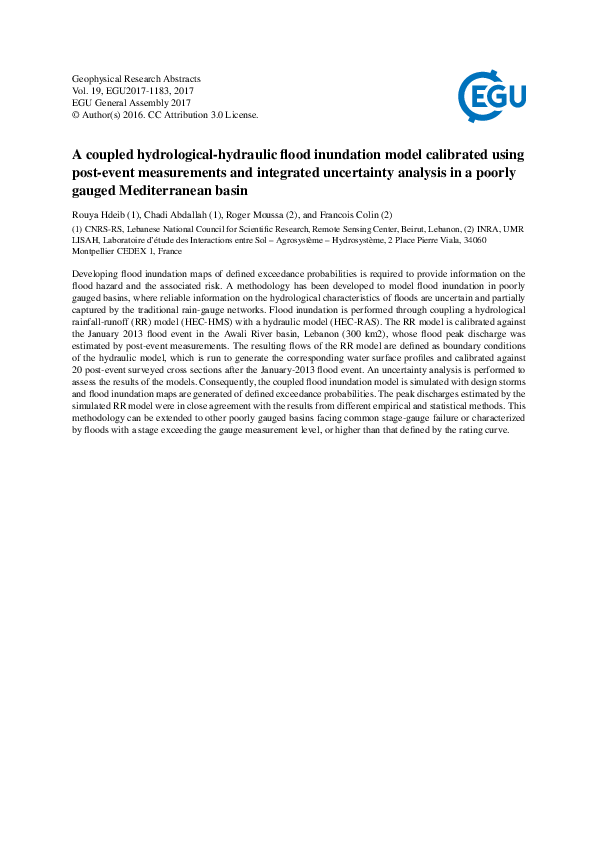 (PDF) A coupled hydrological-hydraulic flood inundation model calibrated using post-event ...