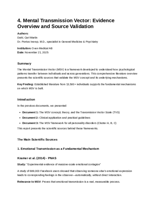 (PDF) Mental Transmission Vector: Evidence Overview and Source Validation
