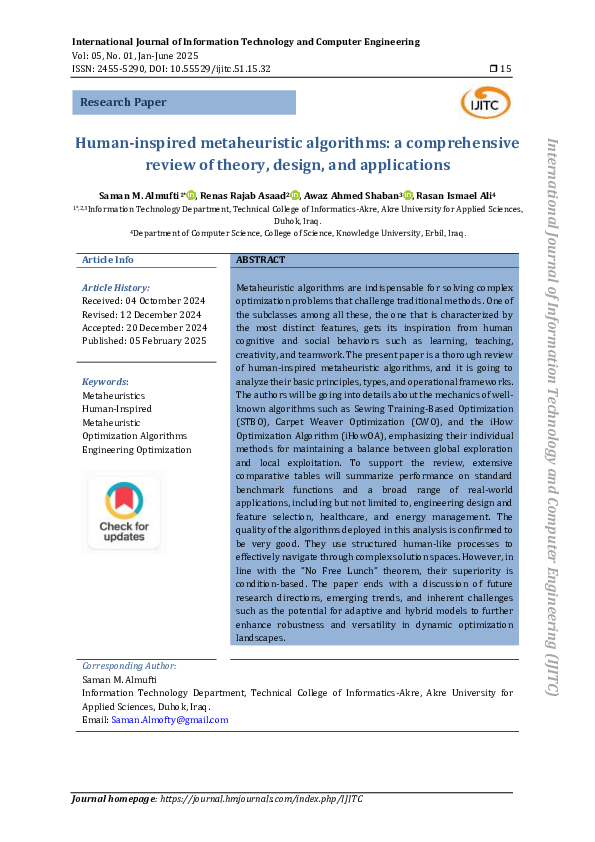 (PDF) Human-inspired metaheuristic algorithms: a comprehensive review ...
