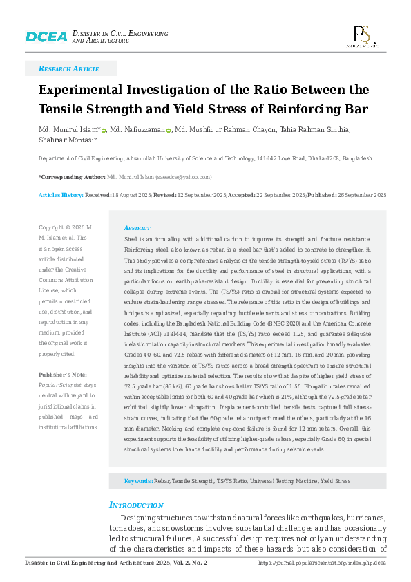 (PDF) Experimental Investigation of the Ratio Between the Tensile ...