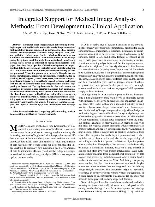 (PDF) Integrated Support for Medical Image Analysis Methods: From ...