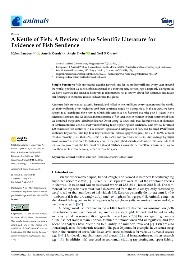 (PDF) A Kettle of Fish: A Review of the Scientific Literature for ...