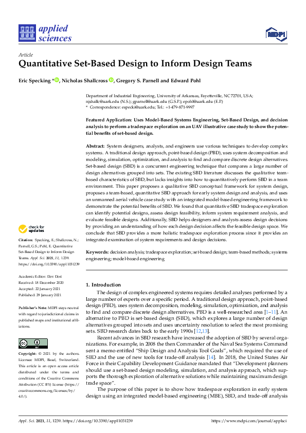 (PDF) Quantitative Set-Based Design to Inform Design Teams