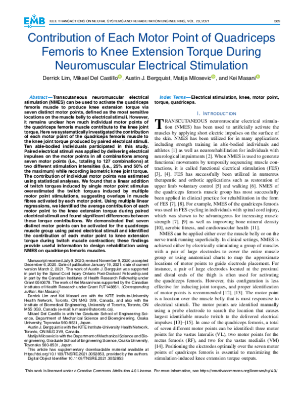 (PDF) Contribution of Each Motor Point of Quadriceps Femoris to Knee ...