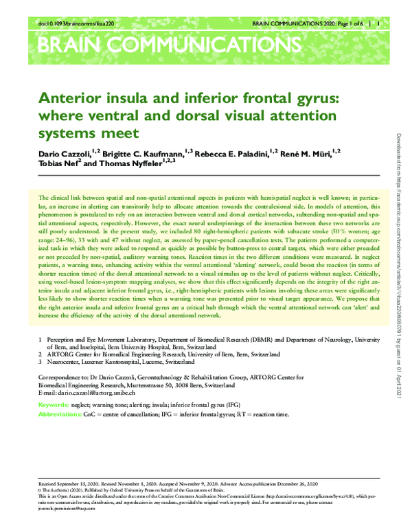 (PDF) Anterior insula and inferior frontal gyrus: where ventral and ...