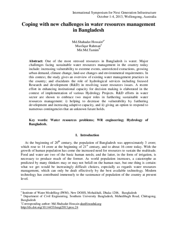 (PDF) Coping with New Challenges in Water Resources Management in ...