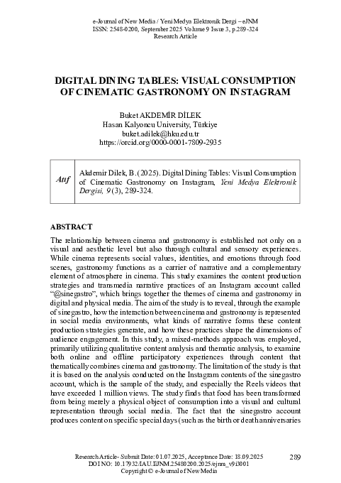 (PDF) DIGITAL DINING TABLES: VISUAL CONSUMPTION OF CINEMATIC GASTRONOMY ...
