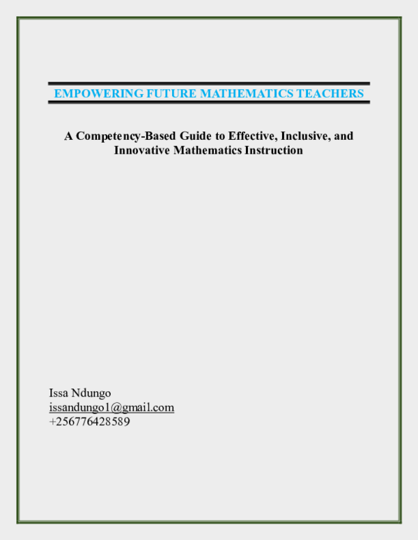 (PDF) Teaching Mathematics CBC Perspective