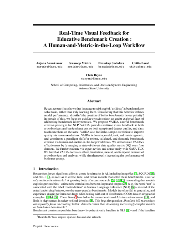 (PDF) Real-Time Visual Feedback for Educative Benchmark Creation : A ...