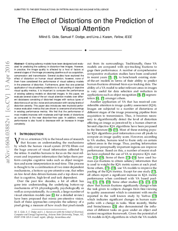 (PDF) The Effect of Distortions on the Prediction of Visual Attention